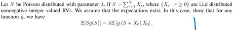 Solved N Let N Be Poisson Distributed With Parameter If S Chegg