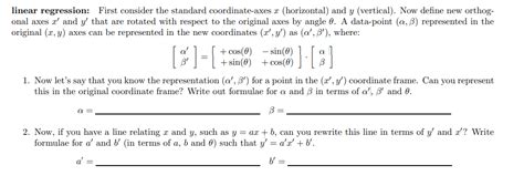Solved Linear Regression First Consider The Standard