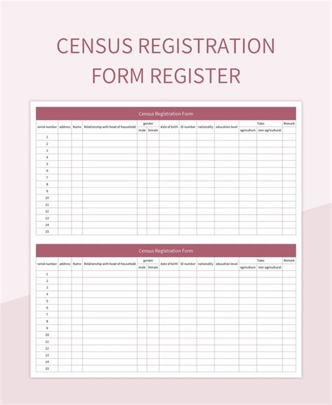 Free Census Templates For Google Sheets And Microsoft Excel Slidesdocs