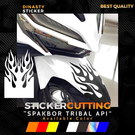 Jual Sticker Stiker Cutting Spakbor Depan Belakang Motor Motif Tribal