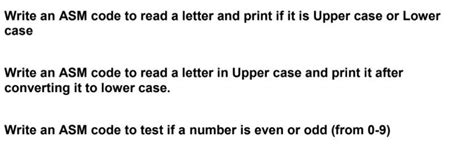 solved write an asm code to read a letter and print if it is