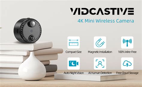 Vidcastive Mini Spy Hidden Camera 4k Wireless Wifi Small