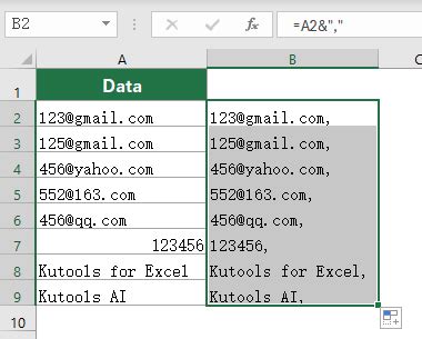 How To Add Comma At The End Of Cell Text In Excel