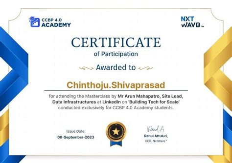 Shiva Prasad Chinthoju On Linkedin Ccbp Ccbpians Ccbpian Ccbpacademy Datainfrastructure