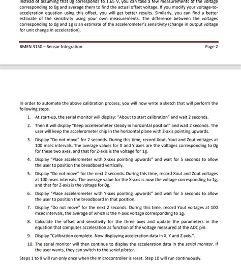 Solved Exercise 1 Analog Accelerometer You Will Work With Chegg Com