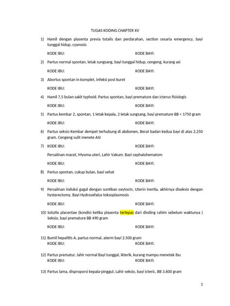 Koding Kasus Persalinan Pdf