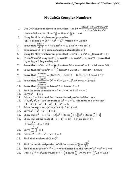 module 2 complex numbers pdf complex number algebra