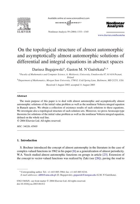 Pdf On The Topological Structure Of Almost Automorphic And