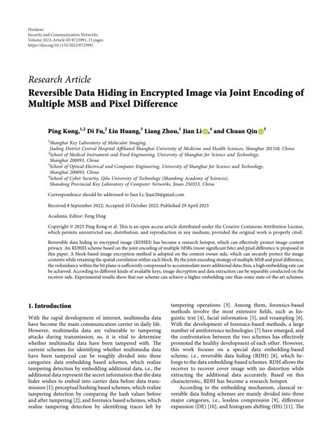pdf reversible data hiding in encrypted image via joint encoding of