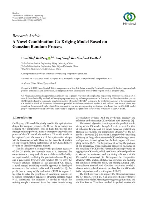 pdf a novel combination co kriging model based on gaussian random process