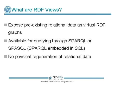 Open Link Virtuoso Sql Rdf Views Of Sql