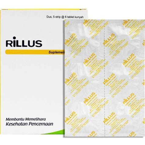 Jual Rillus Chewable 6 Tablet 1 Strip Suplemen Kesehatan Pencernaan