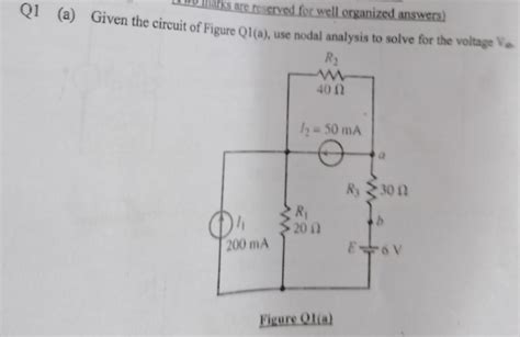 Solved Q A Given The Circuit Of Figure Q A Use Nodal Chegg