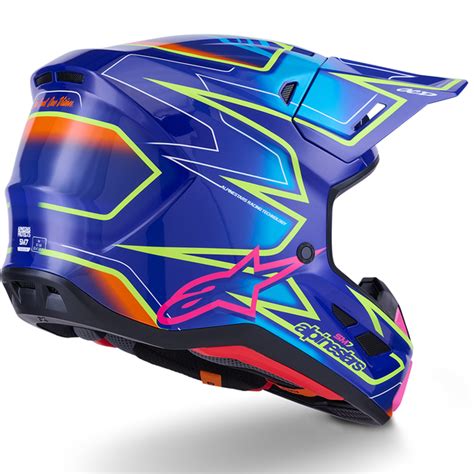 Alpinestars 2026 Sm7 Cast Gloss Bluepinkyellow Helmet Ama Warehouse
