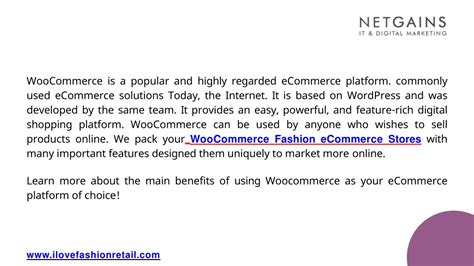 Ppt Advantages Of Using Woocommerce To Build Fashion Ecommerce Stores Powerpoint Presentation