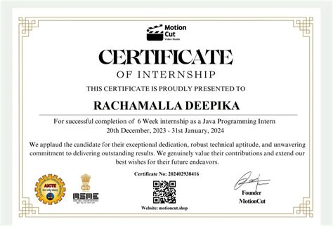 Rachamalla Deepika On Linkedin Thrilled To Share My 6 Week Internship
