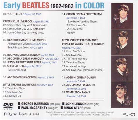 The Early Beatles 1962 1963 Dvd Beatlescdstore