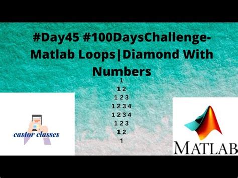 Day DaysChallenge Matlab Loops Diamond With Numbers MATLAB Programming