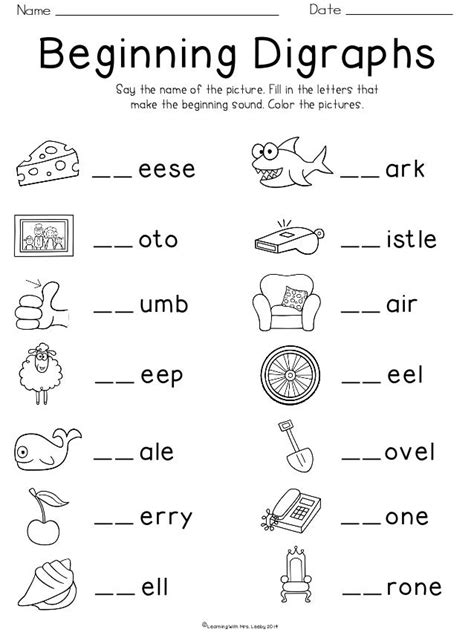 Blends And Digraphs Worksheets