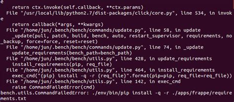 How To Resolve This Error While Updating Latest Version Using Vmware Ubuntu Frappe Forum