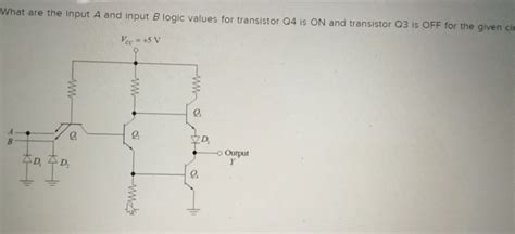 Solved What Are The Input A And Input B ﻿logic Values For
