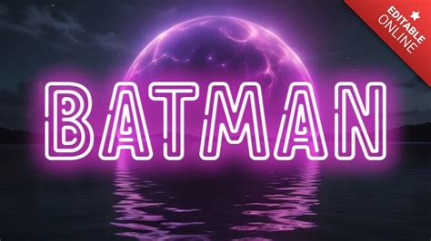 Batman | Neon Font | Text Effect Generator