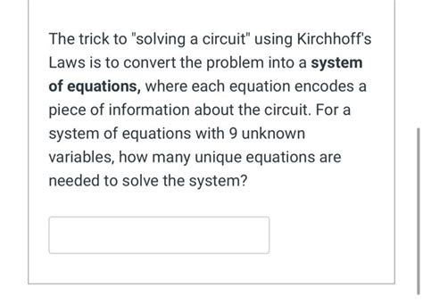 Solved Select All That Apply Kirchhoff S Junction Law Is Chegg Com