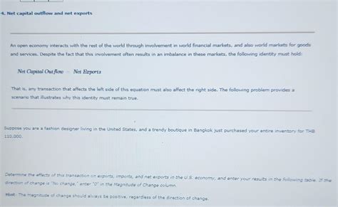 solved 4 net capital outflow and net exports an open