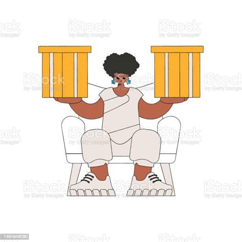 유쾌한 소녀가 상자를 들고 있다 패키지 및화물 배달의 본질 가상현실에 대한 스톡 벡터 아트 및 기타 이미지 가상현실 배달 배달부 Istock