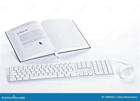 Keyboard And Mouse Connected To E Book Stock Image Image