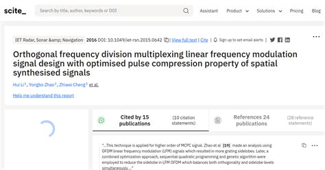 [citation report] orthogonal frequency division multiplexing linear