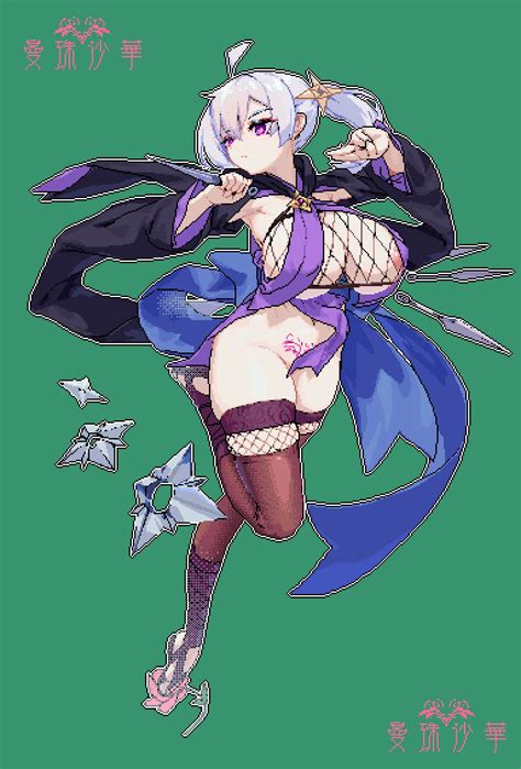 Manjushage Sekiren Kunoichi Sekiren Commentary Request Highres Girl Ahoge Areola