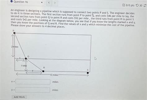 Solved An Engineer Is Designing A Pipeline Which Is Supposed Chegg