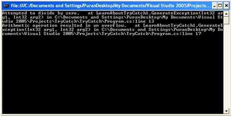 Exception Statements In C