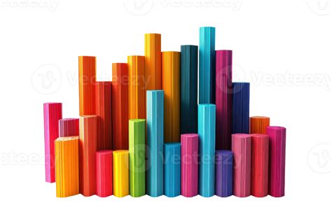 A Vibrant Array Of Multicolored Cylindrical Shapes Arranged In Varying