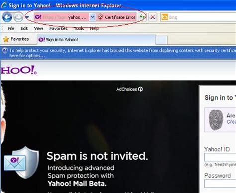 Archived IE Displaying Certificate Error Icon