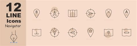 Premium Vector Navigator Set Icon B Location Pointer Mark Pointer Tip