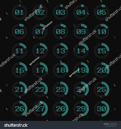 Digital Countdown Timer Clock Counter Vector Stock Vector Royalty Free