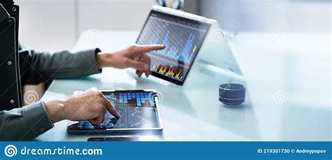 KPI Analytics Dashboard And Graph Stock Photo Image Of Exchange Hand 219301730