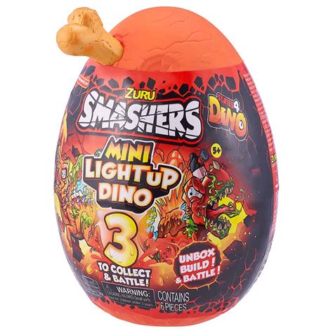 Smashers - Mini Egg Light-Up Dino PDQ, Dinosaur Toy, 6 surprises ...