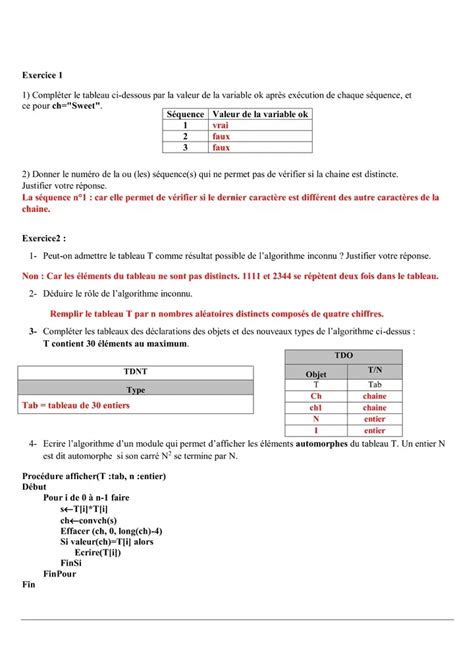 Bac Sc Expérimentales Informatique Correction Info Pour Les Scientifiques