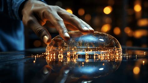 Premium Photo A Hand Is Touching A Glass Sphere With A City Inside