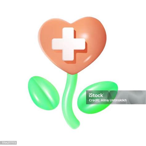 의료 십자가와 녹색 새싹 자연 의학 약초 요법 및 환경주의의 개념 0명에 대한 스톡 벡터 아트 및 기타 이미지 0명 3차원 형태 개념 기호 Istock