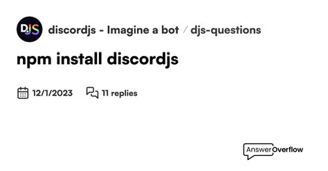 npm install discord js discord js imagine an app