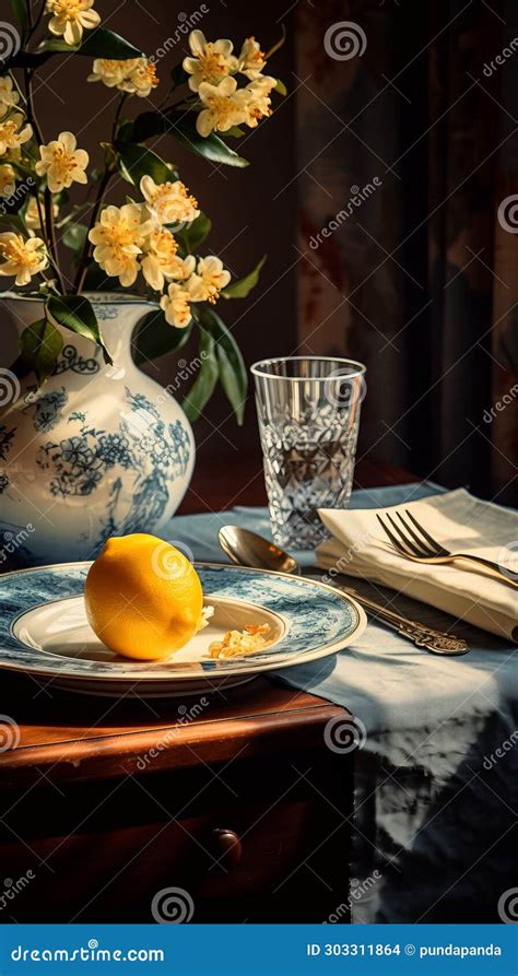 Classic Table Setting In Dark Colors Stock Photo Image Of Pantone Luxury