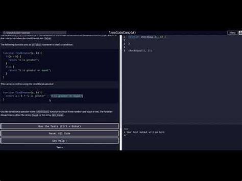 Use The Conditional Ternary Operator Free Code Camp Help Basic Javascript Algorithms