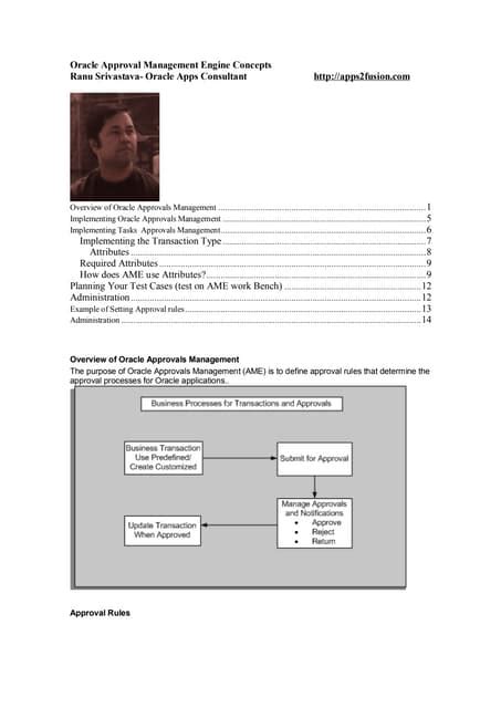 Oracle Applications R12 Approvals Management Engine Ame Training Ppt
