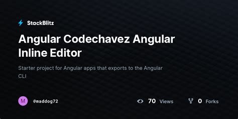 Angular Codechavez Angular Inline Editor StackBlitz