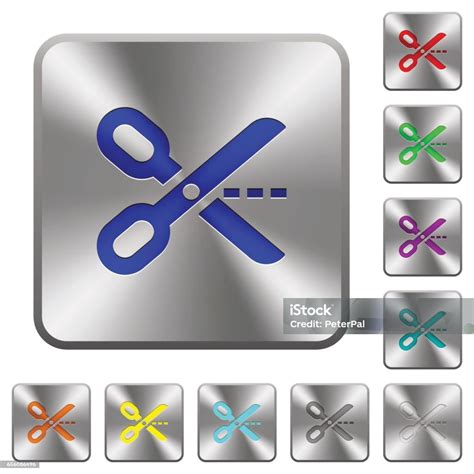 steel cut out buttons stock illustration download image now