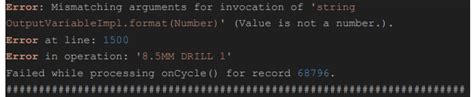 Mismatching Arguments For Invocation Of String Outputvariableimpl